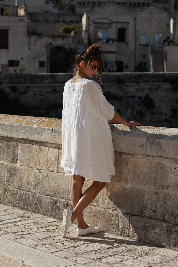 Matilde Women's Summer Top - Silk Organza | White | Black