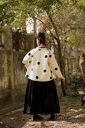 Matisse - Women's S Linen Coat | Black | Warm White | Polka Dot