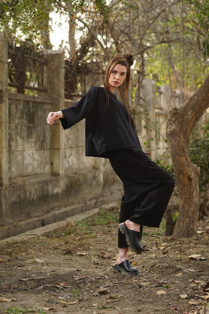 Remy Pants - Women's Cotton Twill Pants | White | Black | Polka Dot