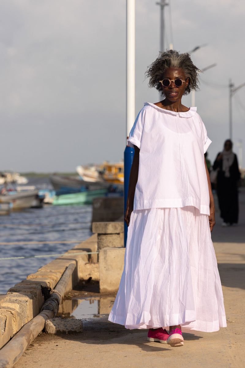 Women's Long Tutu Slip Dress- Cotton Organdy | White | Cream | Black