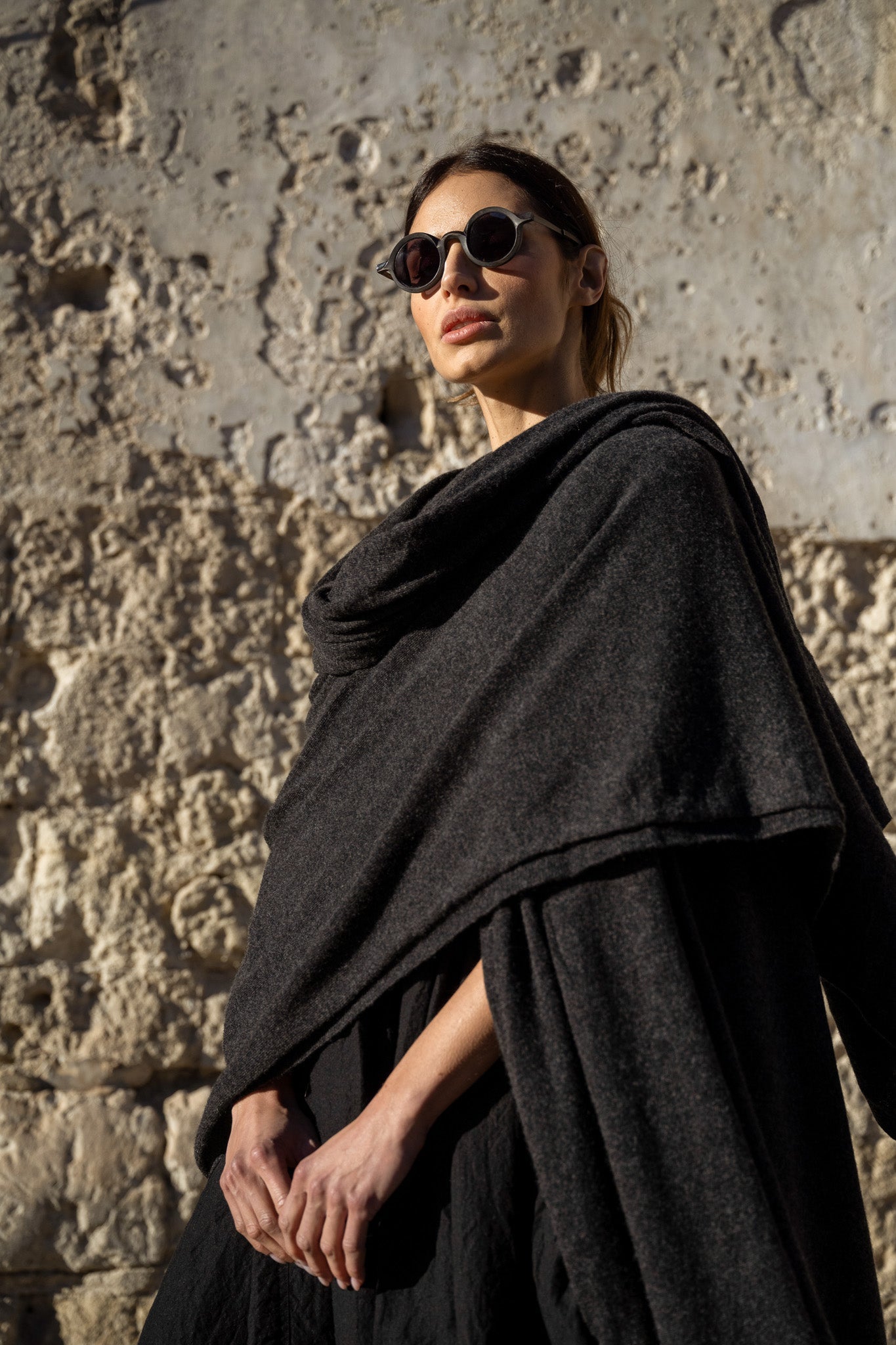 Winston Shawl - Merino Wool | Oatmeal | Brown | Black